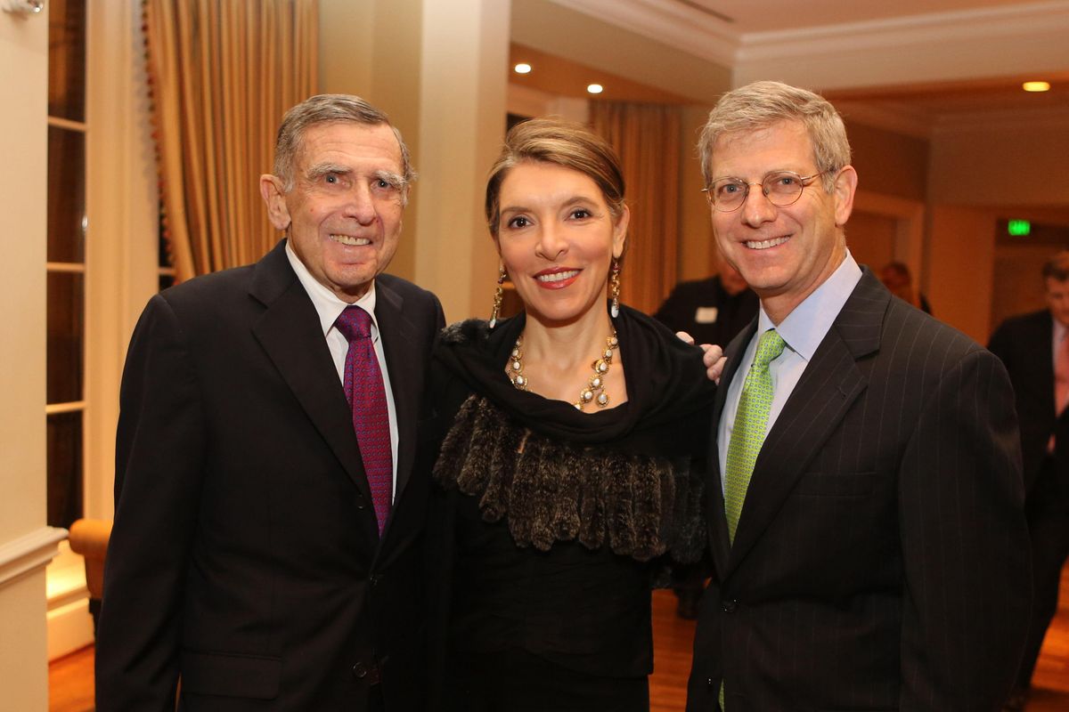 Jerry Finger, left, with Karen and Jonathan Finger. - CultureMap Houston