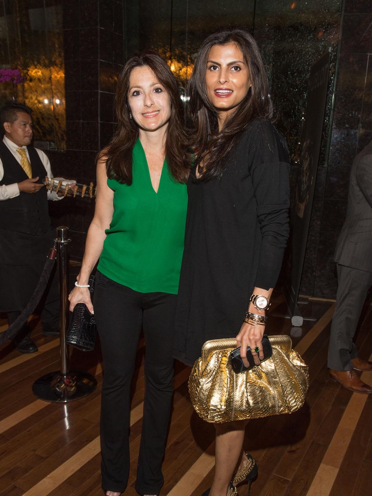 Laura Mudd, left, and Sabiha Rhematullah at the Hublot dinner party at ...