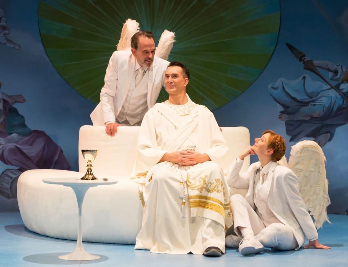 John Feltch, Todd Waite and Emily Trask in the Alley Theatre's ...