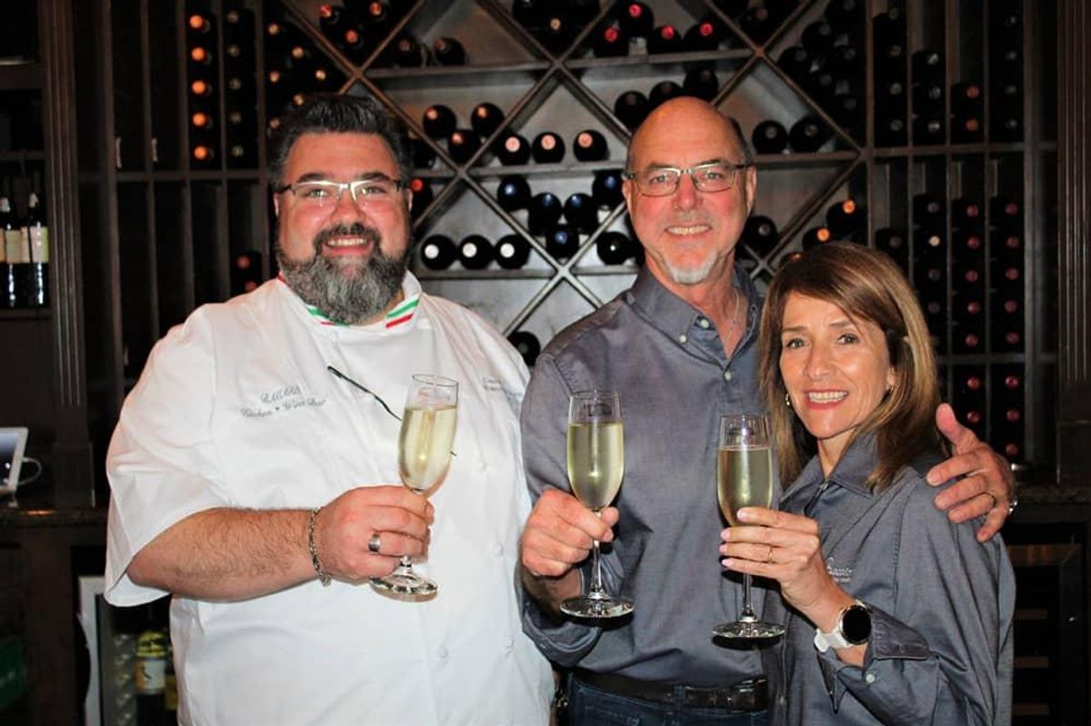 Chef Dane George with owners Bill and Maria Loveday. - CultureMap Houston