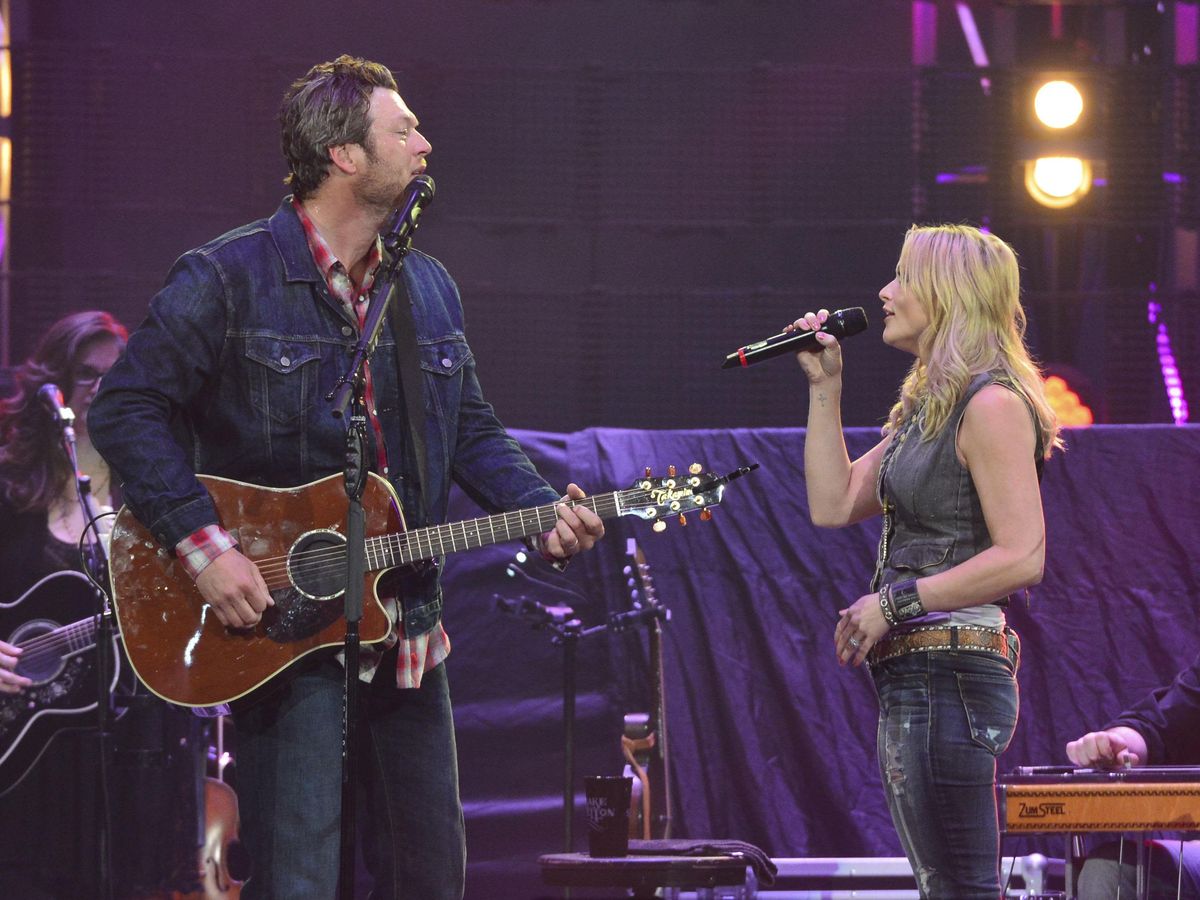 Blake Shelton and Miranda Lambert in concert at RodeoHouston ...