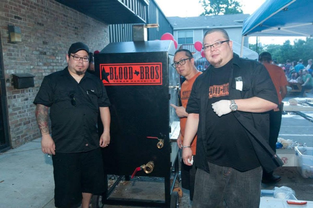 The Blood Bros: Robin Wong, left, Quy Hoang, rear, Terry Wong, right ...