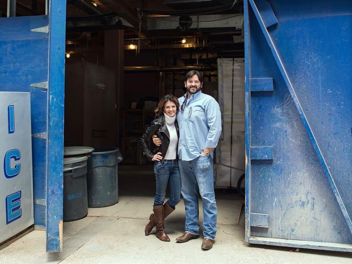 Jennifer and Bryan Caswell in front of the future Oxbow 7. - CultureMap ...