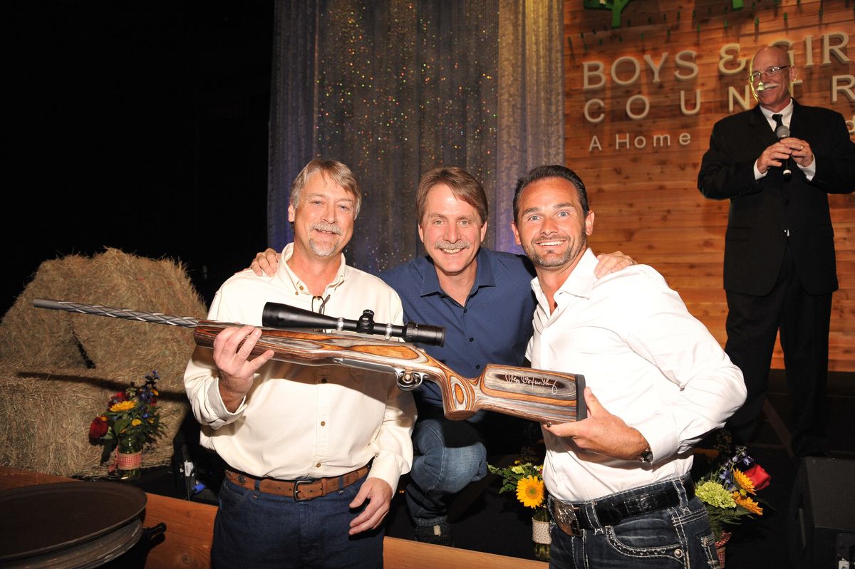 Bryan Herr, from left, Jeff Foxworthy and Luis Flory, showing off the ...