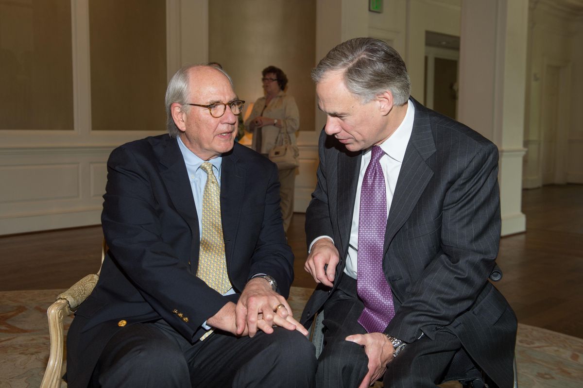 The Rev. Pittman McGehee, left, and Greg Abbott at the Candlelighters ...