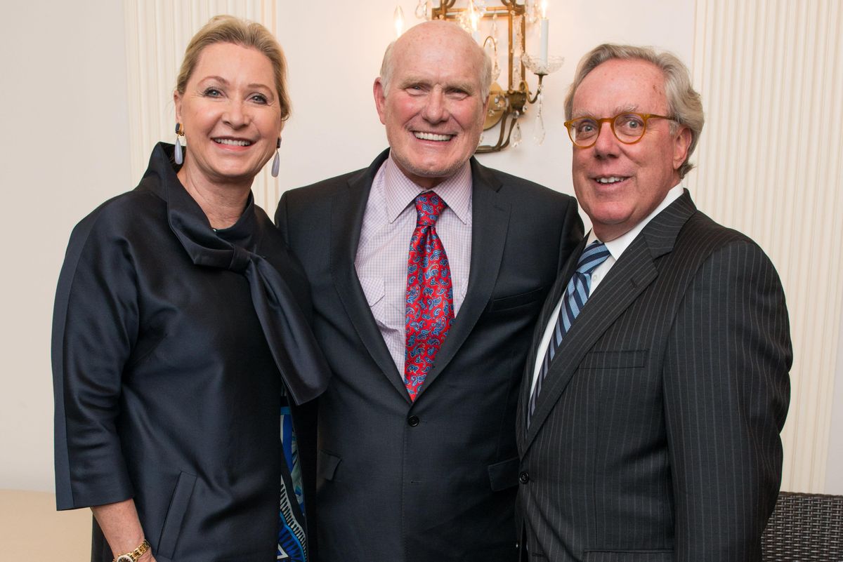 Carol Linn, from left, Terry Bradshaw and Mike Linn. - CultureMap Houston