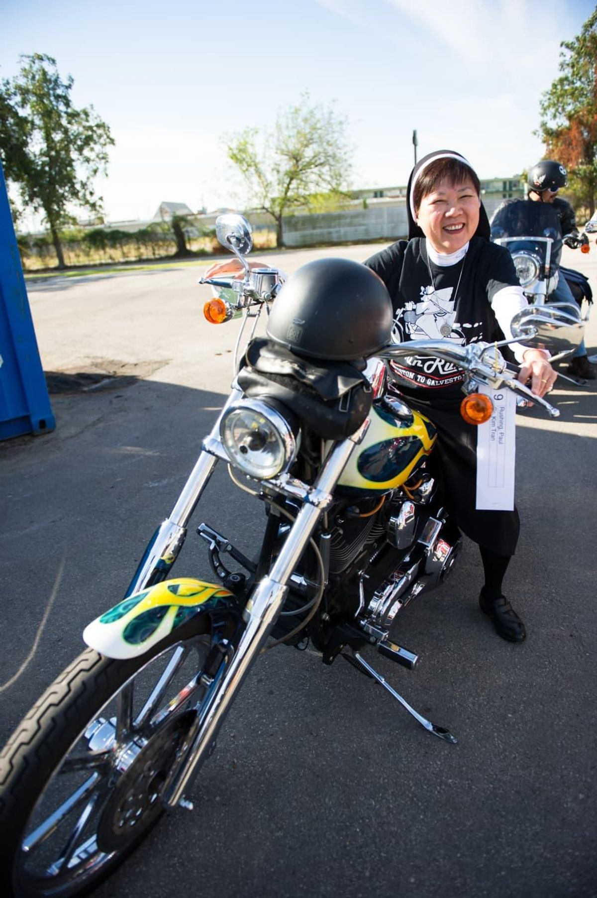 Sister Kim Tran is ready to ride. - CultureMap Houston