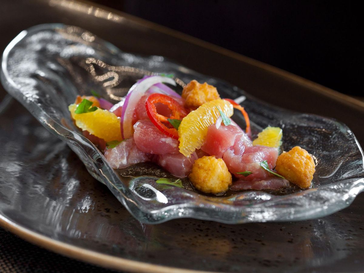 Ahi Tuna Ceviche has a Mediterranean flair thanks to olive paste ...