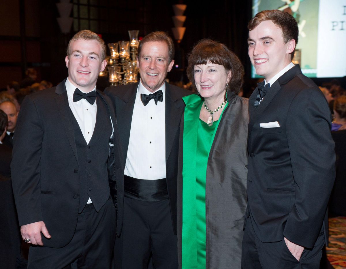 Corey Hamilton, from left, Hank and Tonya Hamilton and Luke Hamilton ...