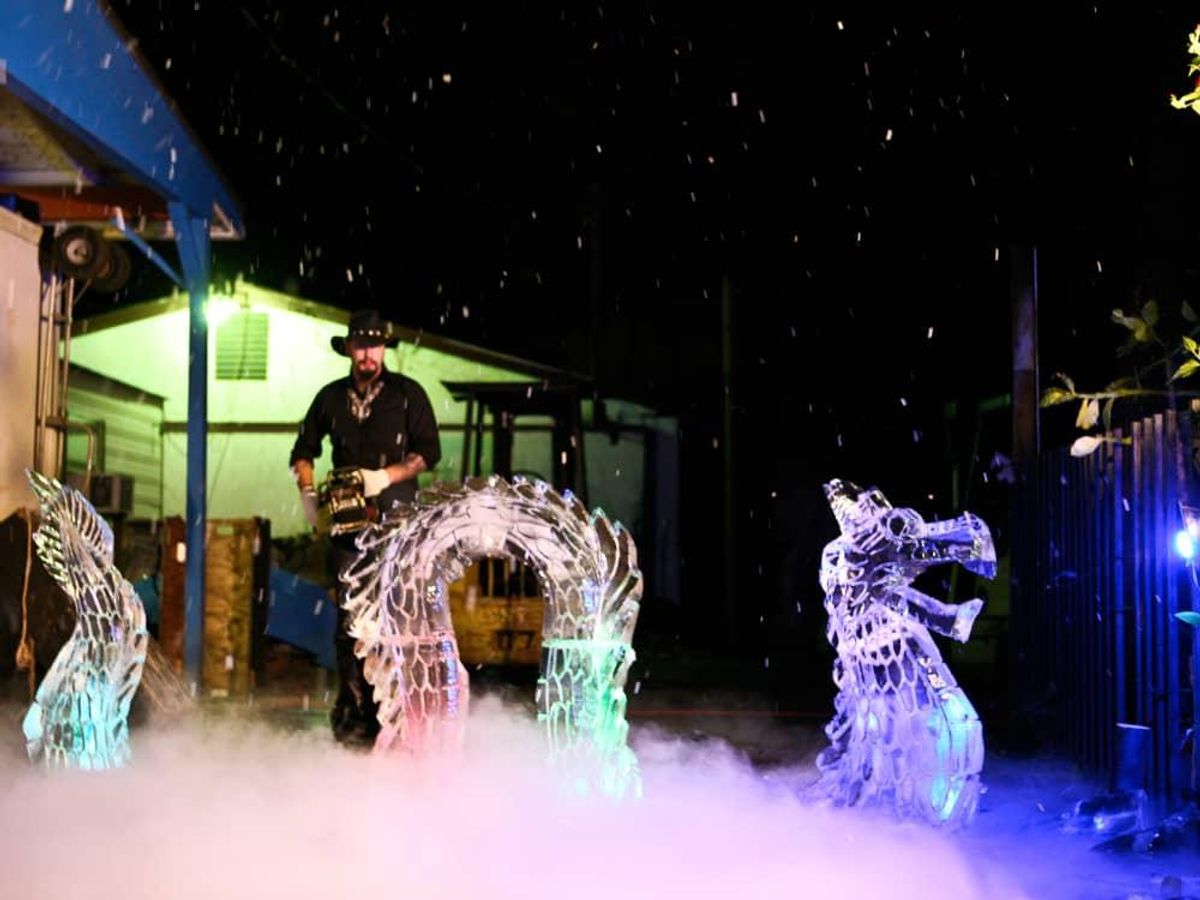 "Reverend Butter" crafts an ice sculpture masterpiece - CultureMap Houston