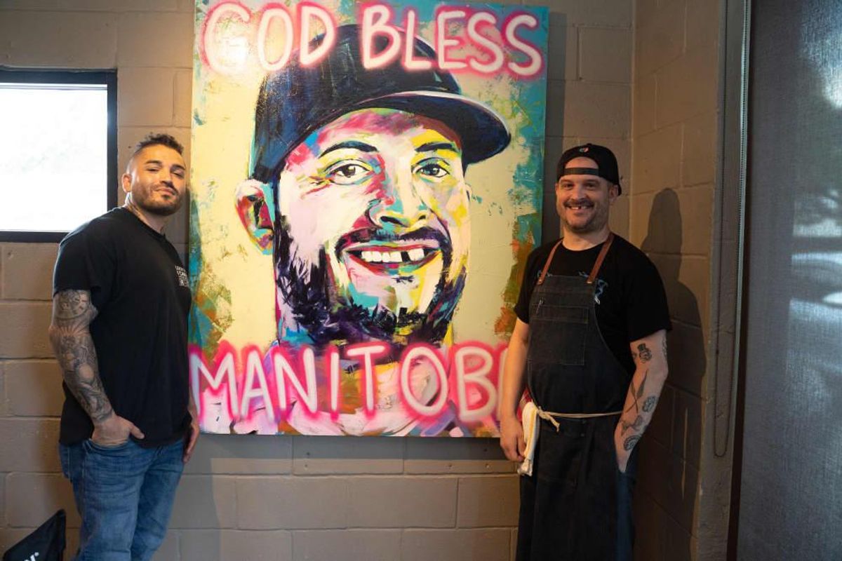 Ryan Lachaine, right, with artist Franky Cardona, Riel. - CultureMap ...
