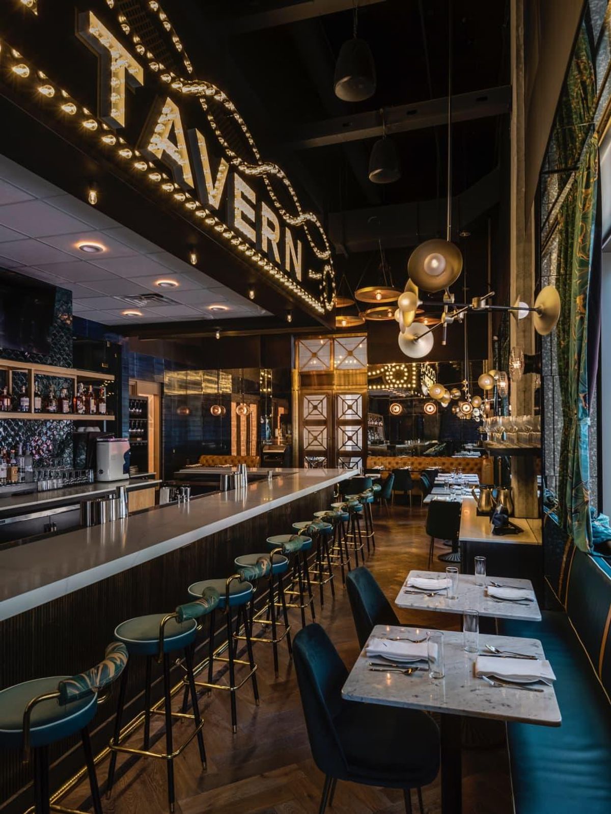 Georgia James Tavern has Art Deco-inspired styling. - CultureMap Houston