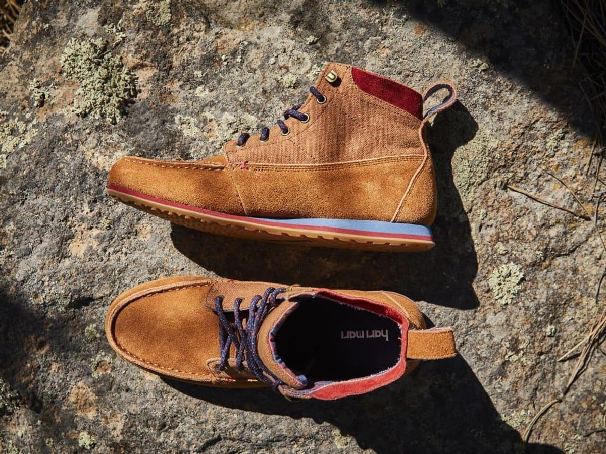 Boots feature hints of color, a tenet of the Hari Mari brand ...