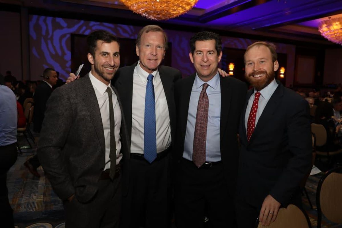 Jay Zeidman, Neil Bush, Rabbi Brian Strauss, and Pierce Bush ...