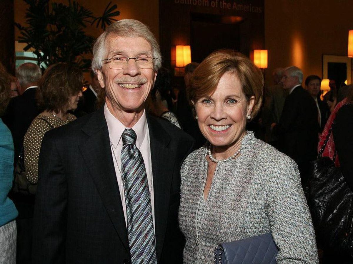 Dr. John M. Oldham and Maureen Hackett at the Menninger Clinic luncheon ...