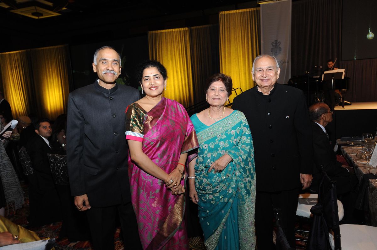 Indian Consul General Parvathaneni Harish, from left, Srimathi Nandita ...