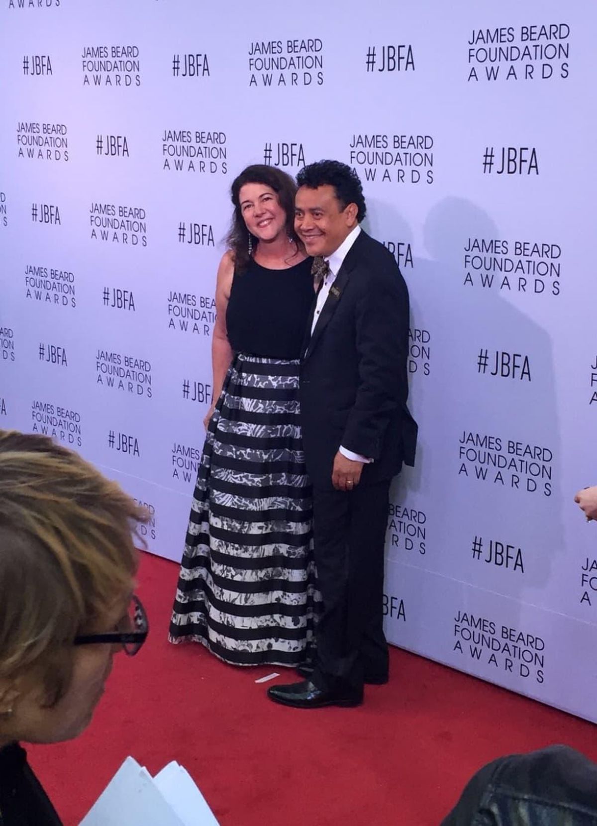 Tracy Vaught and Hugo Ortega on the red carpet. - CultureMap Houston