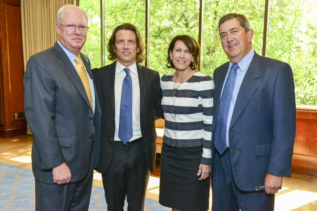 Jim Faucett, from left, Tyler Hamilton and Susan and Ted McElroy ...