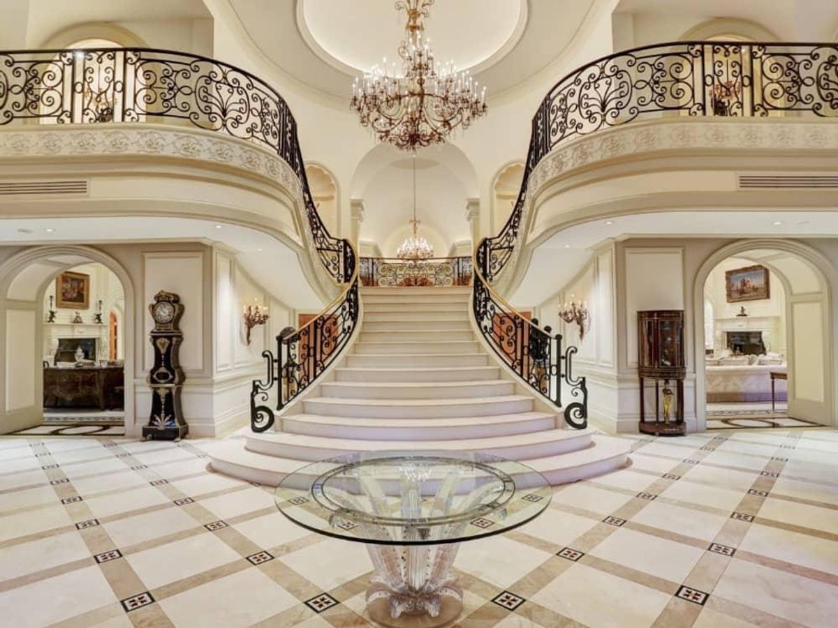 The foyer at La Perse features a spectacular floating grand marble ...
