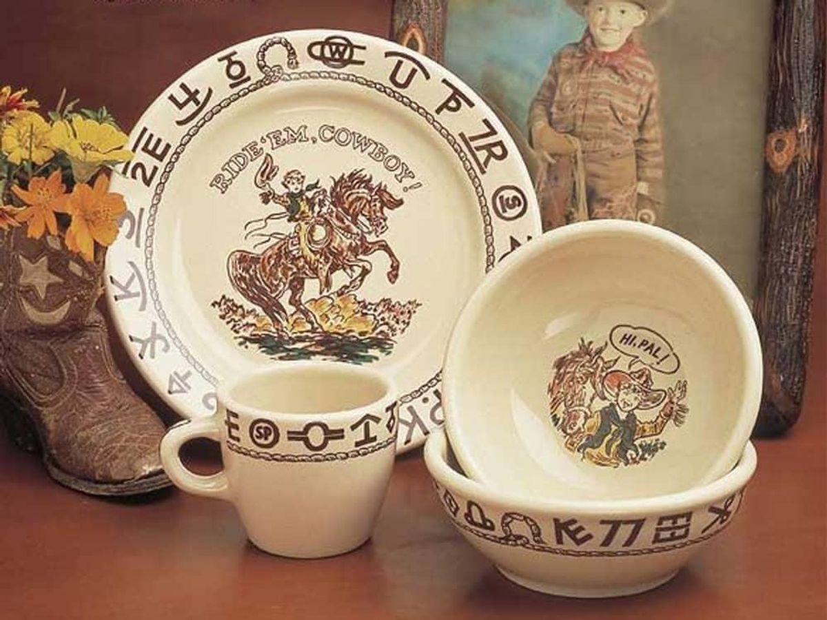 The Little Buckaroo Chuck Set from True West ($89) includes a plate ...