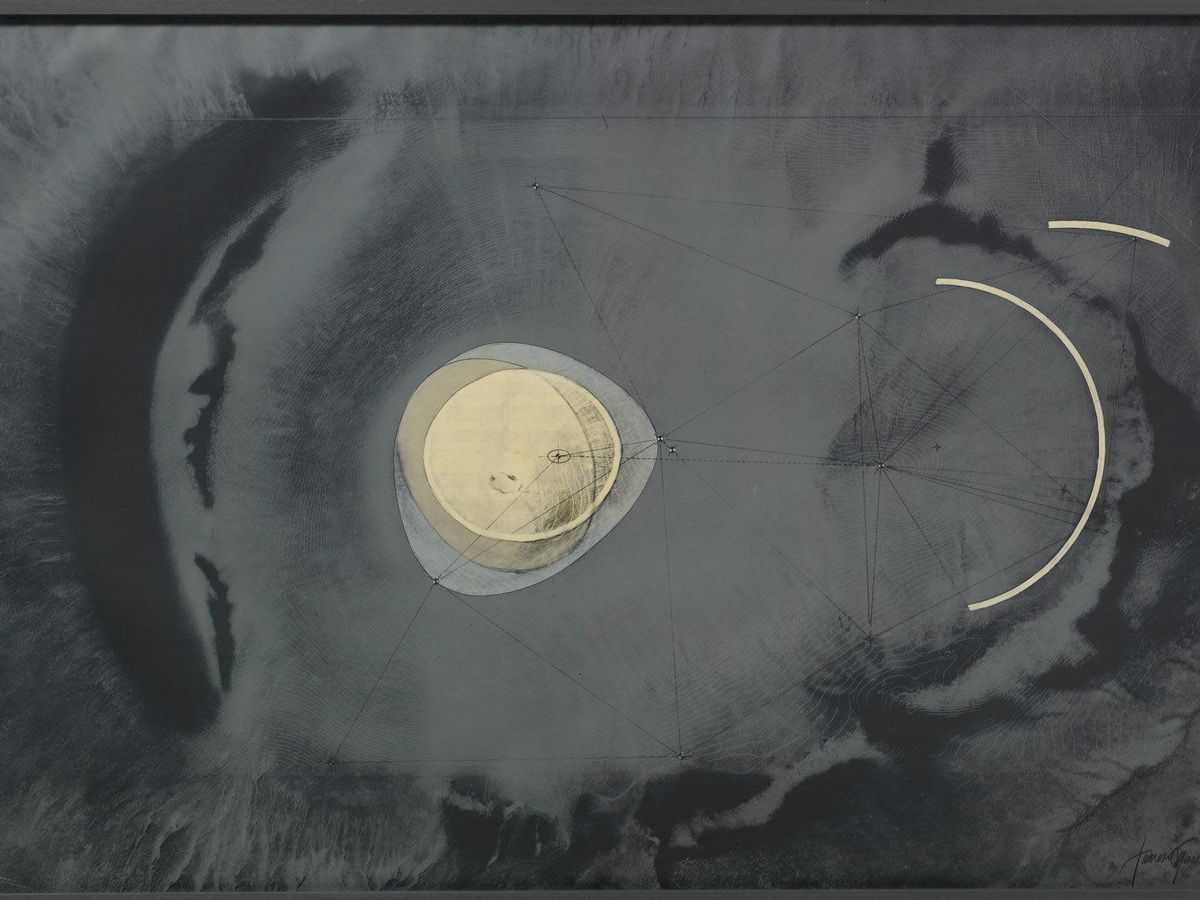 Site Plan Roden Crater, 1990, photo-emulsion, wax acrylic and tushe on ...