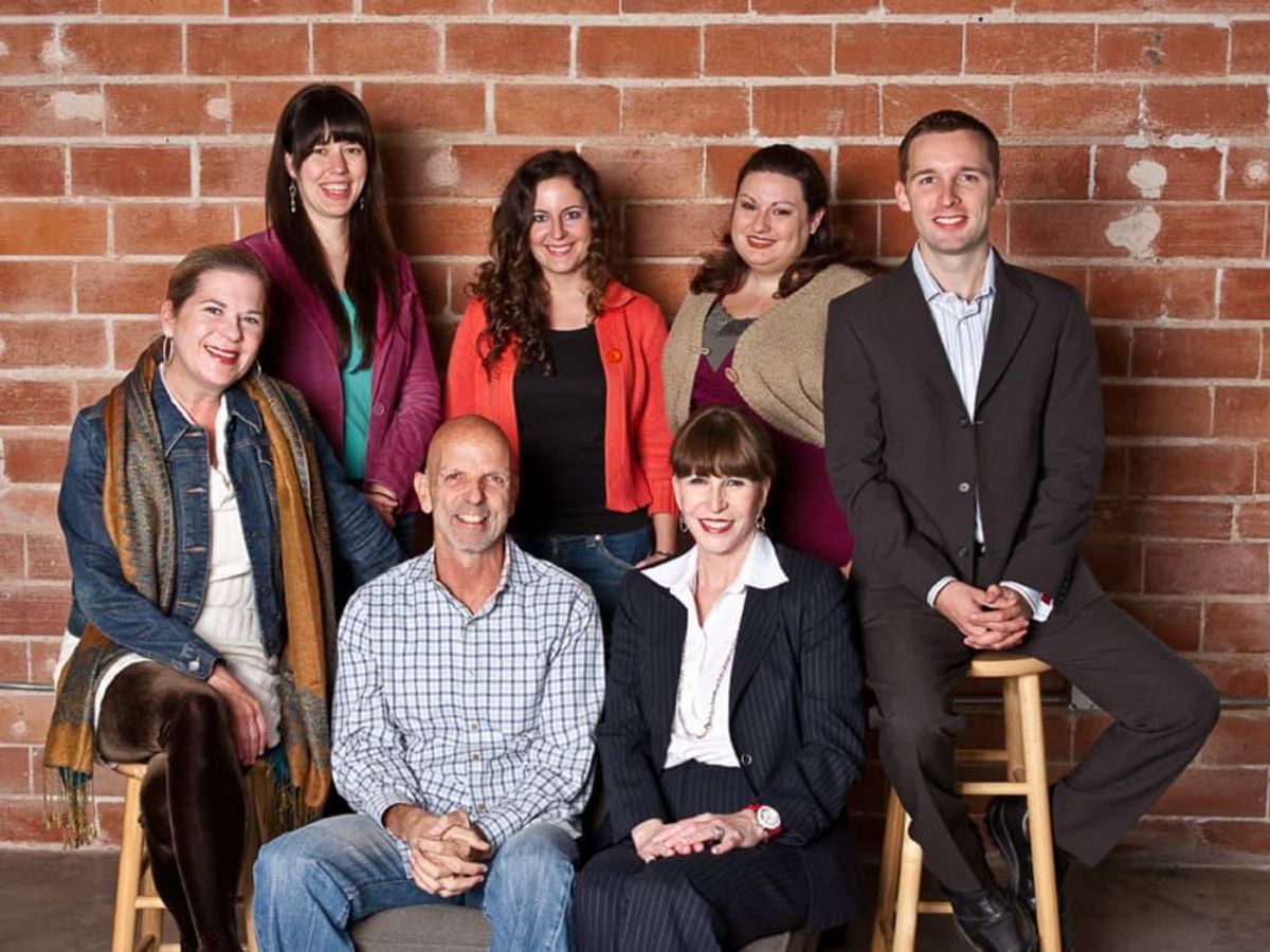 First official staff photo by Julie Soefer. Back row standing from left ...