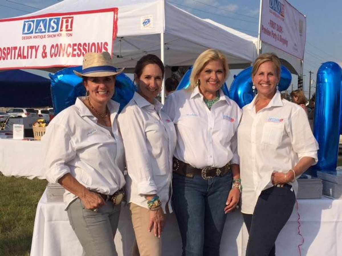 Design Antique Show Houston partners Angela Poujol, from left, Lisa ...