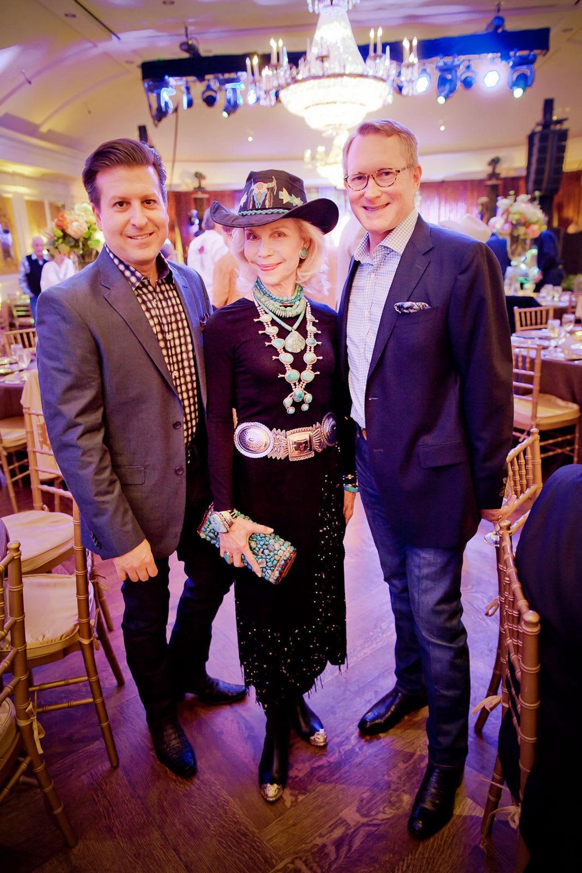 Denny Lyons, left, Lynn Wyatt and Wayne Smith. - CultureMap Houston