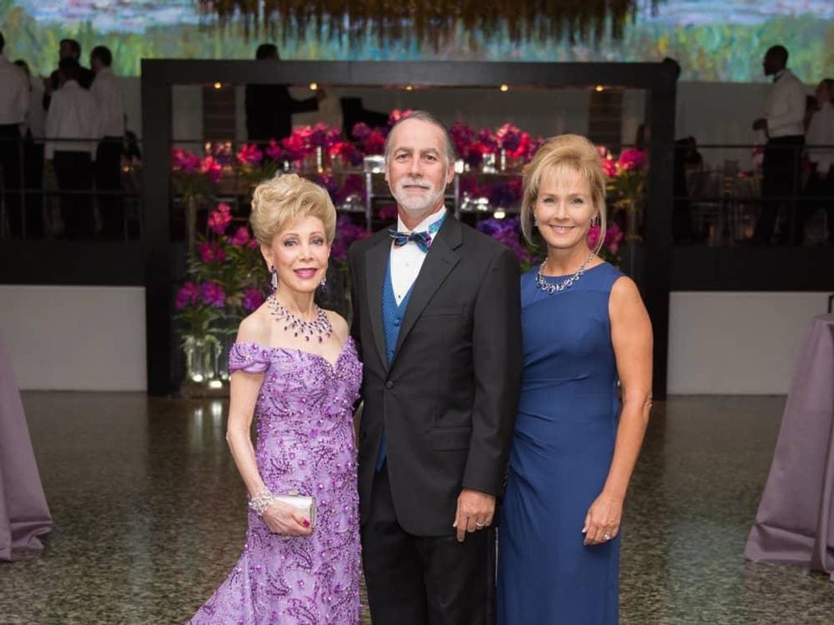 Birthday honoree Margaret Alkek Williams with party hosts Charles and ...