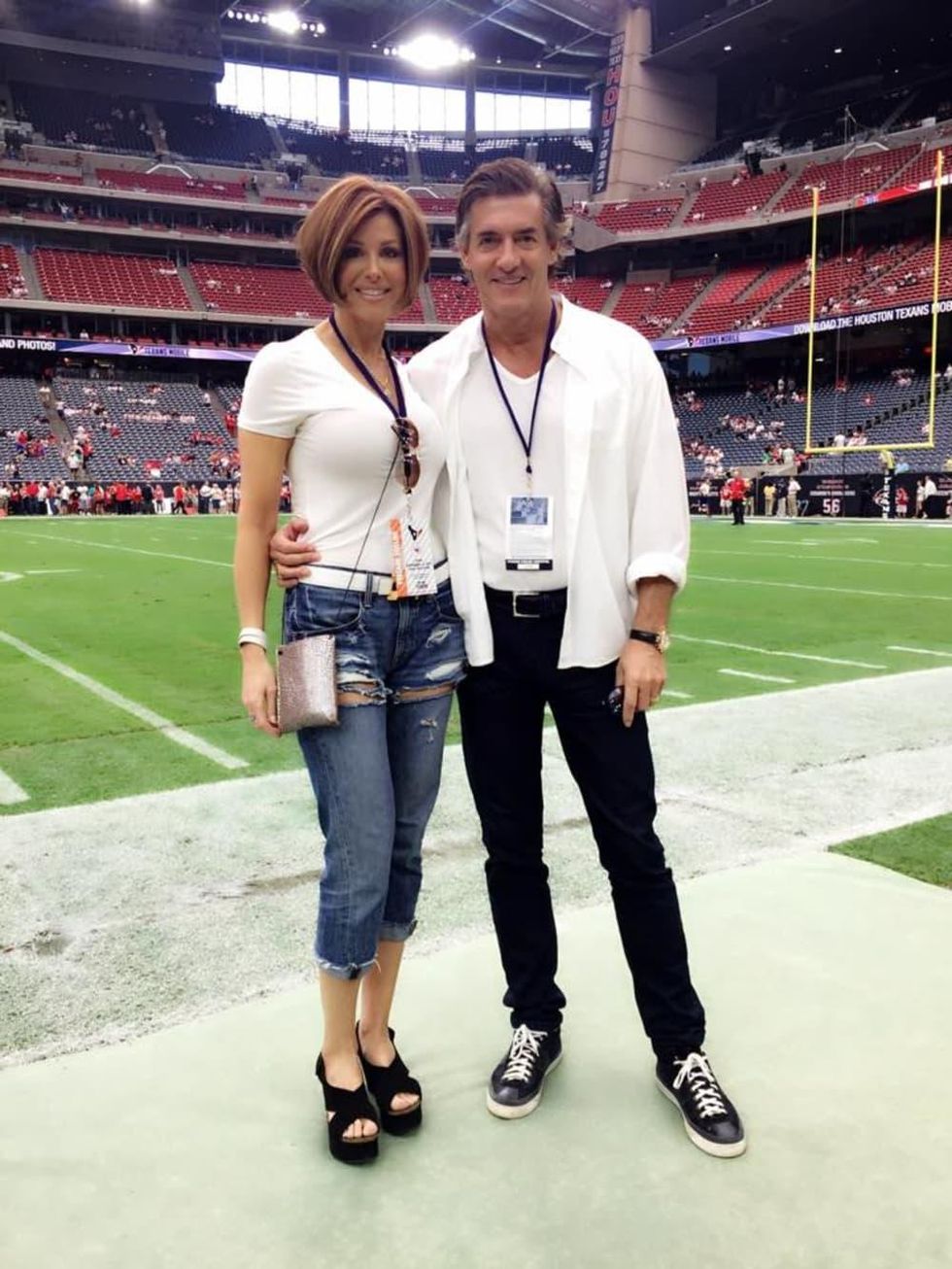 Dominque Sachse and Nick Florescu in gridiron fashion mode on sidelines ...