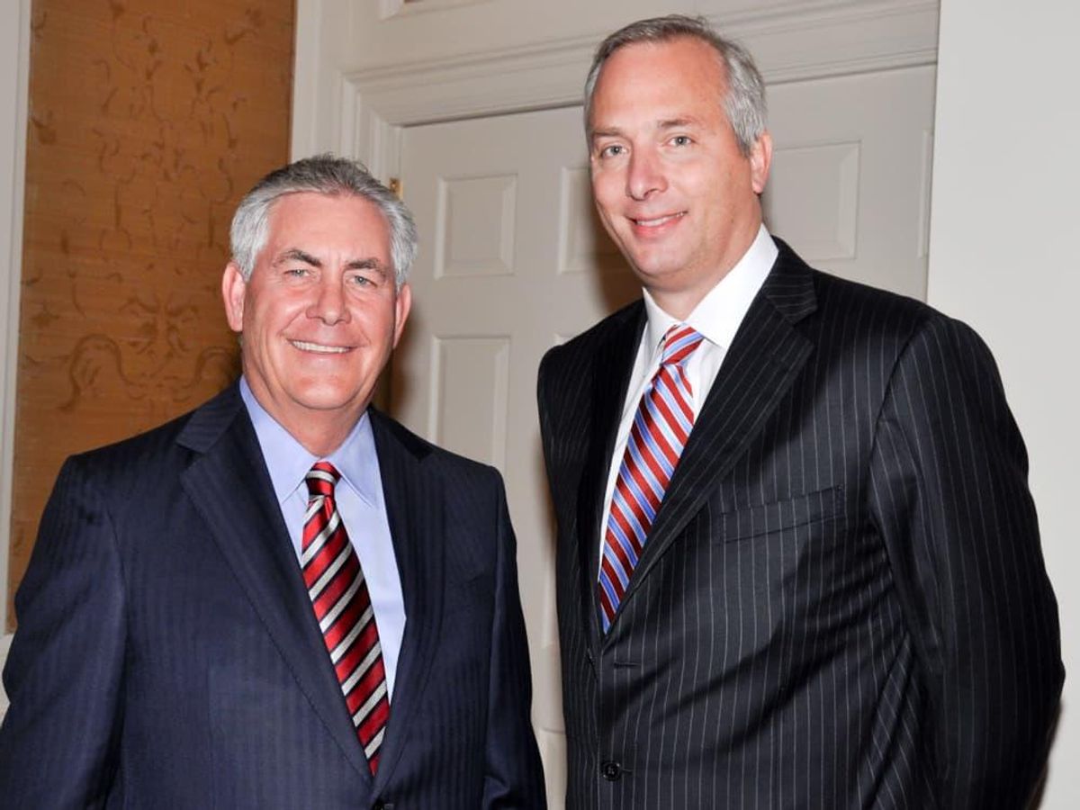 Exxon CEO Rex Tillerson, left, has been named to the Forbes list of the ...