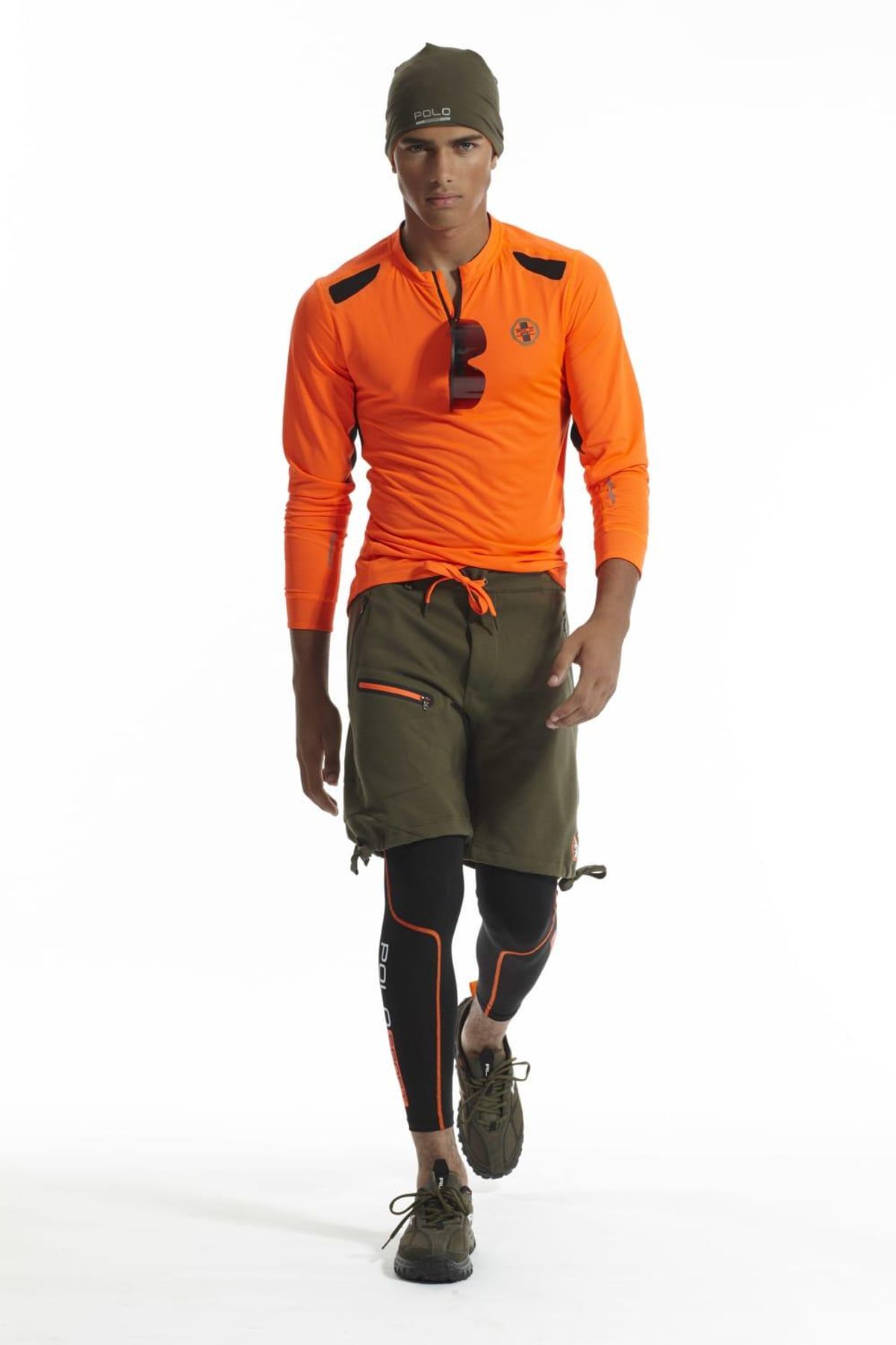 Polo Ralph Lauren orange performance quarter-zip with welding detail ...