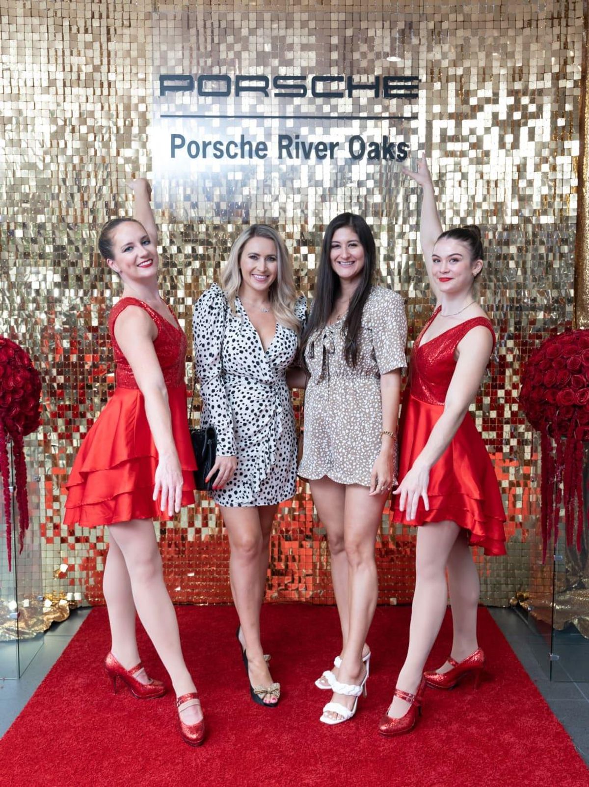 Hayley Bordes and Jennifer Metzler (center) pose with dancers ...