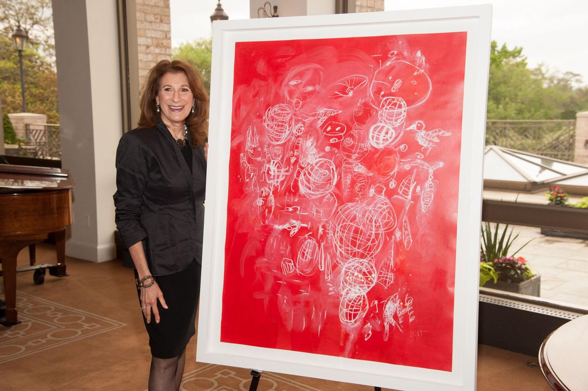 Roberta Harris with her art, Hello Sweetheart. - CultureMap Houston