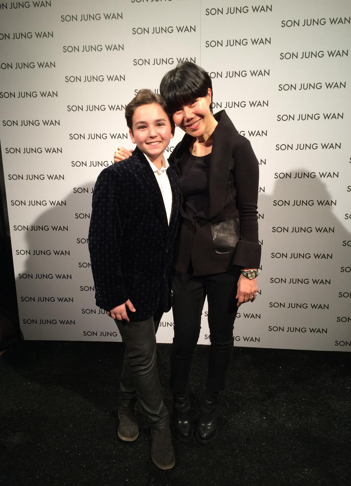 Sam Horowitz (left) poses with designer Son Jung Wan at Mercedes-Benz ...