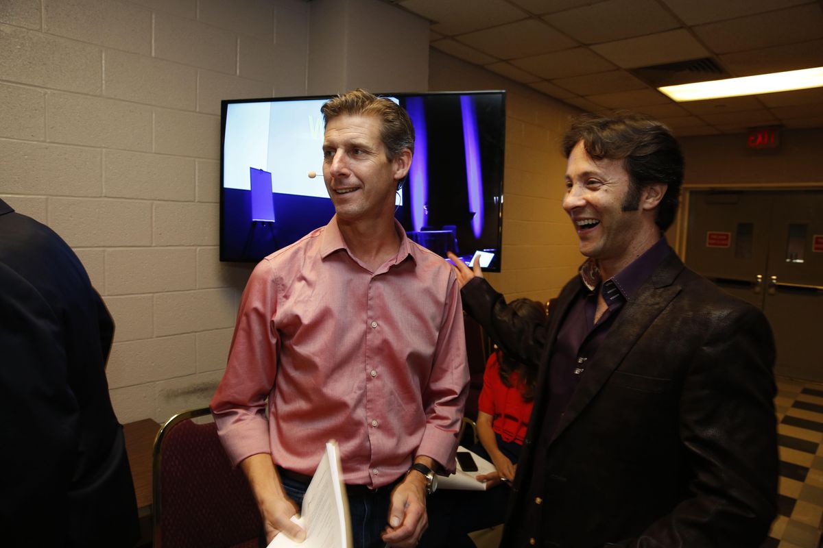 Kai Ryssdal, left, and David Eagleman. - CultureMap Houston