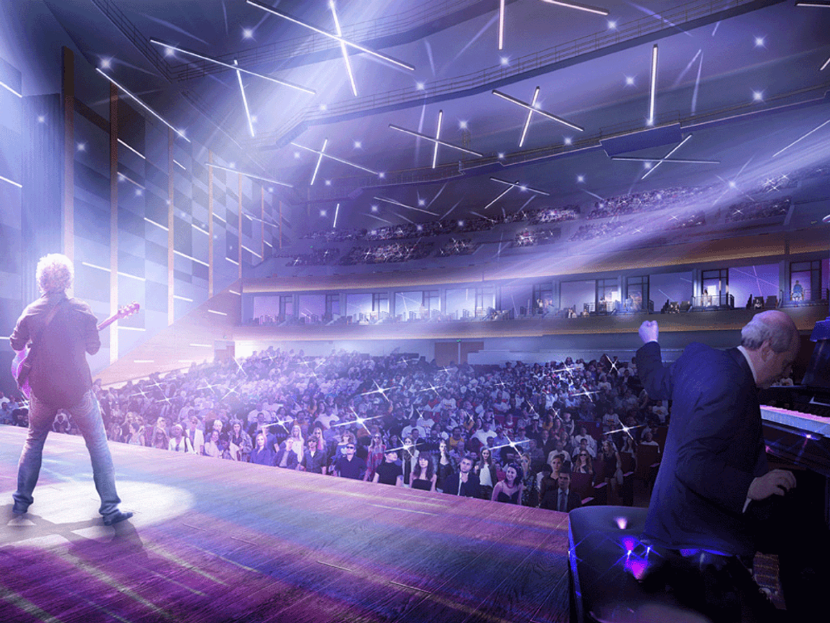 Rendering of the interior of the Smart Financial Centre at Sugar Land ...