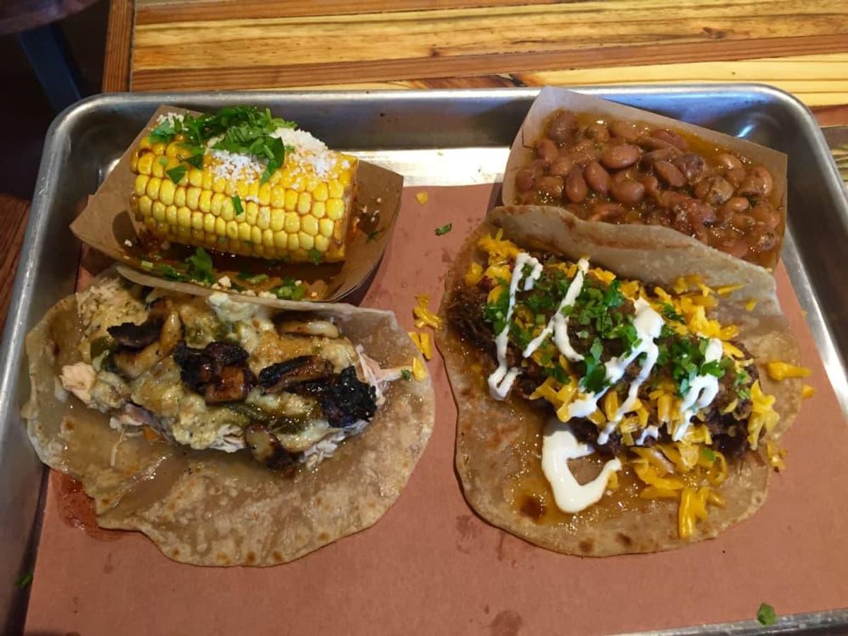 Tacos made with brisket fat tortillas at The Pit Room. - CultureMap Houston