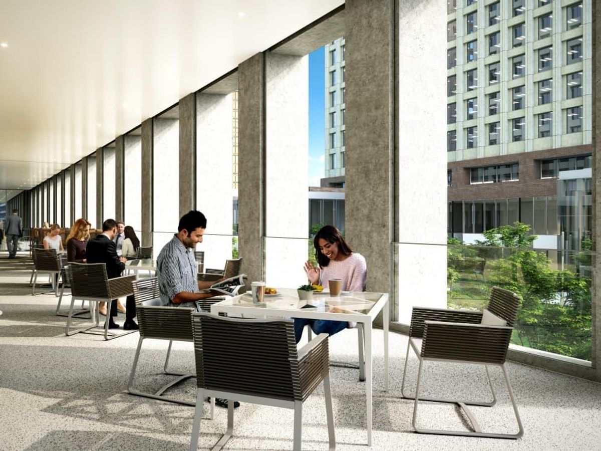 Two Allen Center's new terrace. - CultureMap Houston