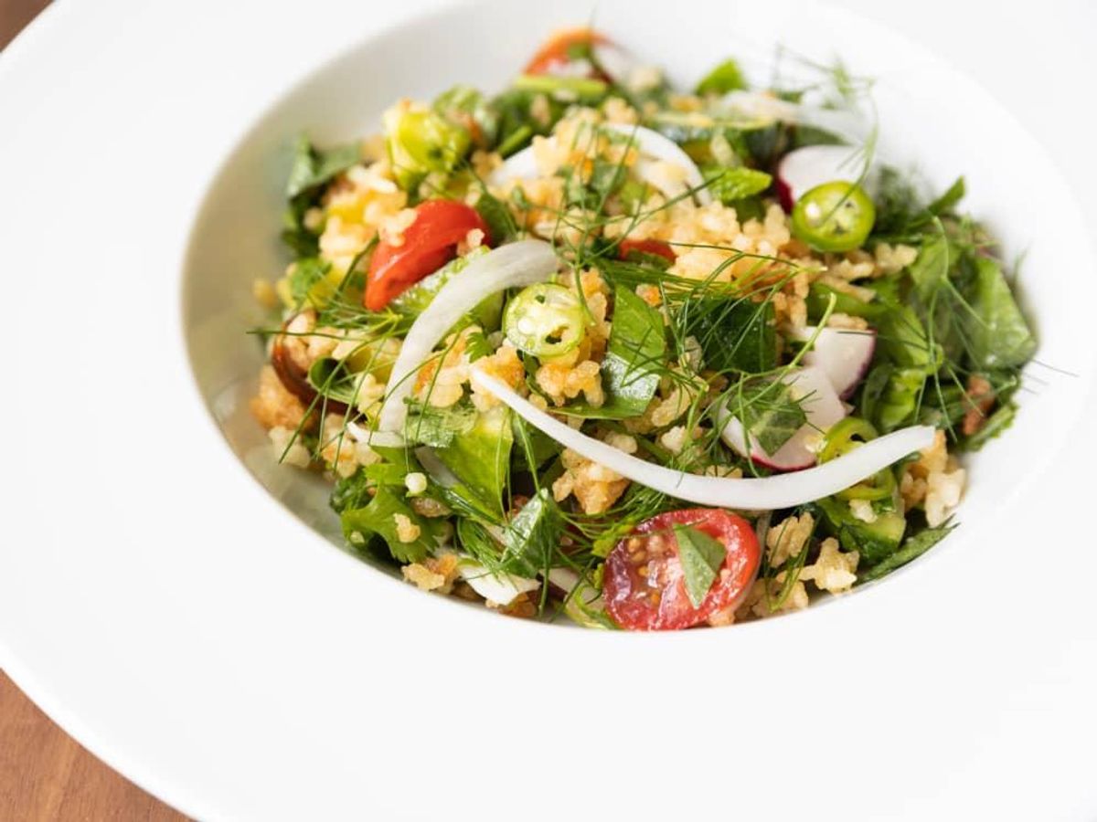 Crispy rice salad at UB Preserv. - CultureMap Houston